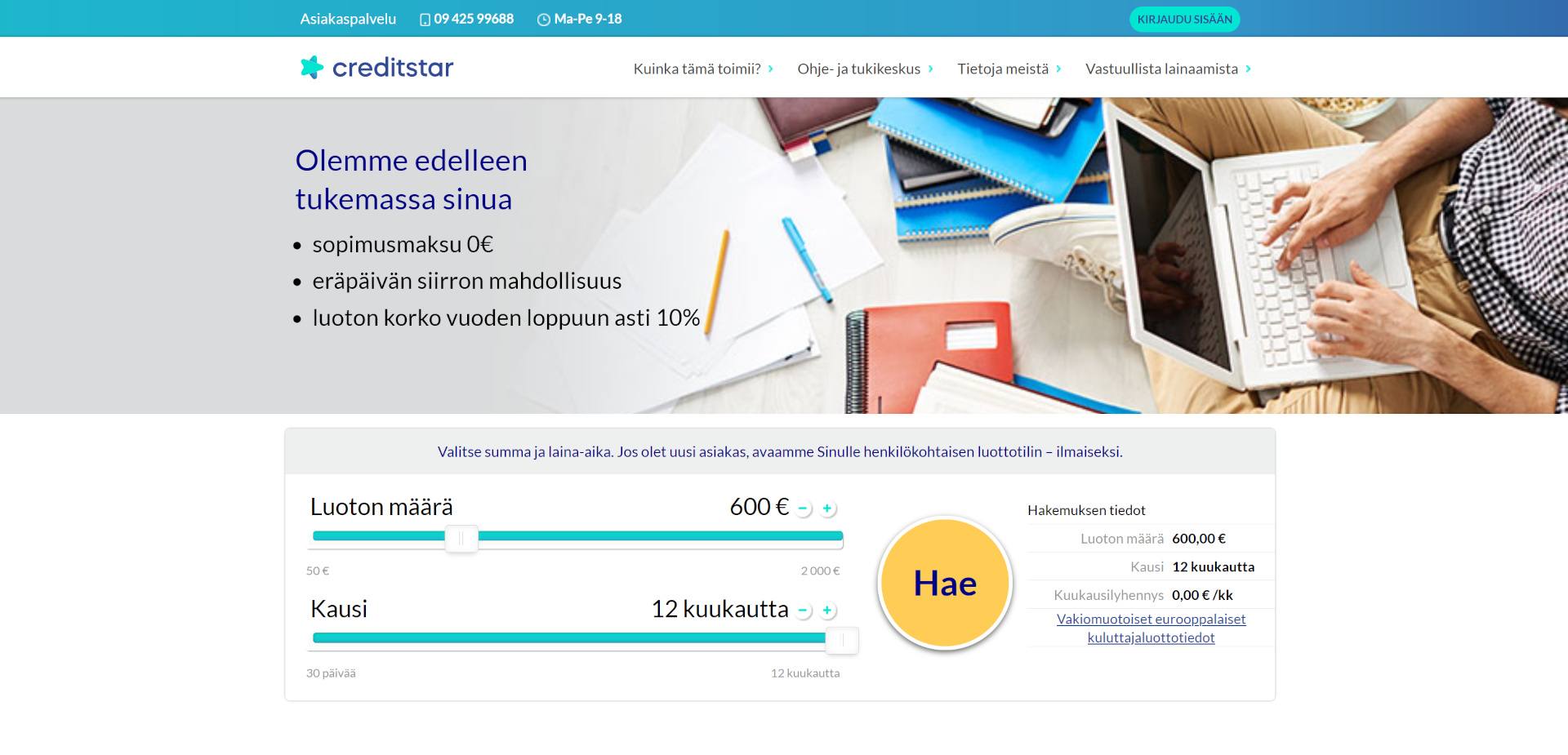 Creditstarin kautta voit hakea 15000 € lainaa - Simplia